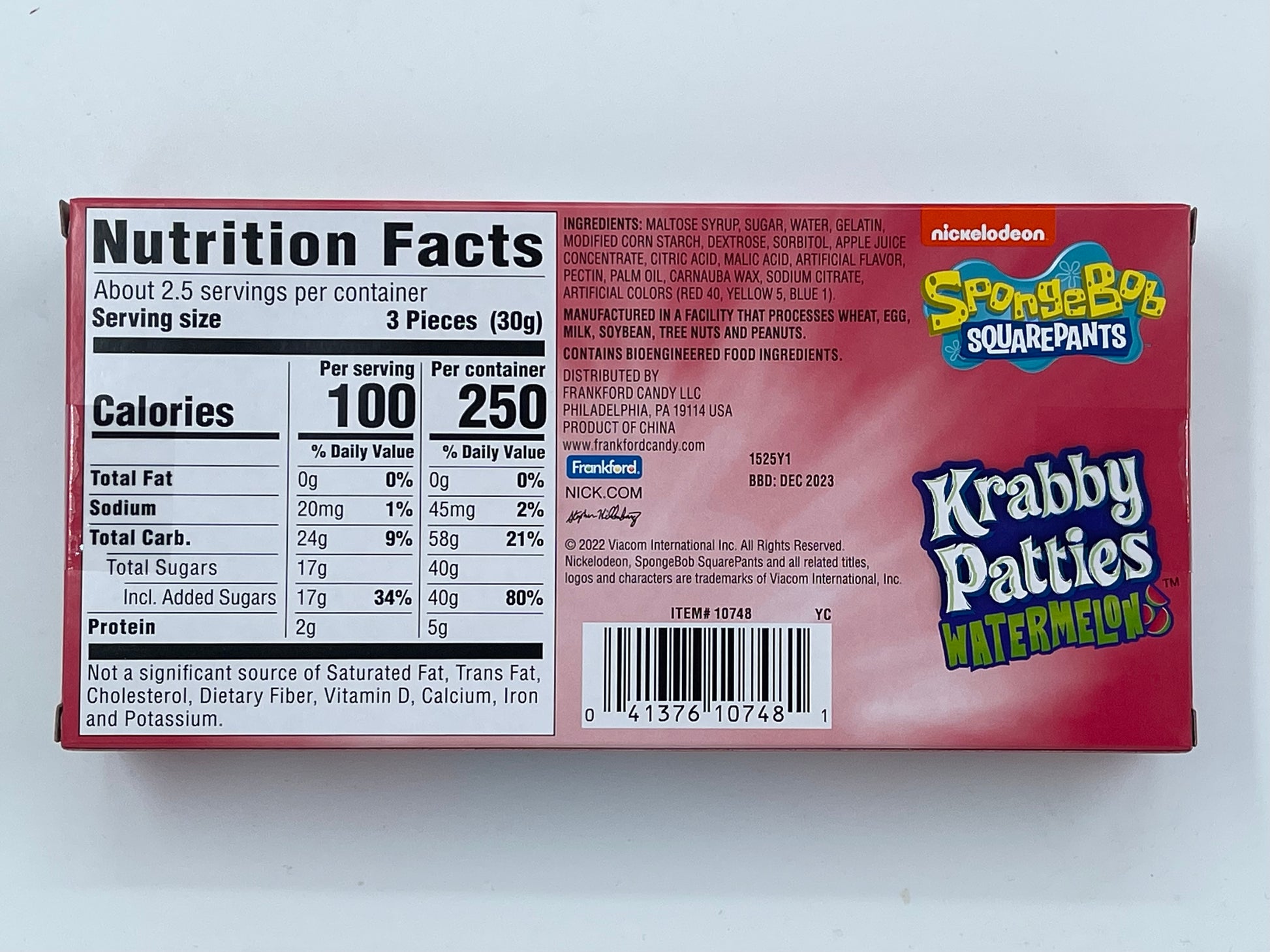 SpongeBob Krabby Patties Watermelon Theatre Box 72g – Sugar Boom